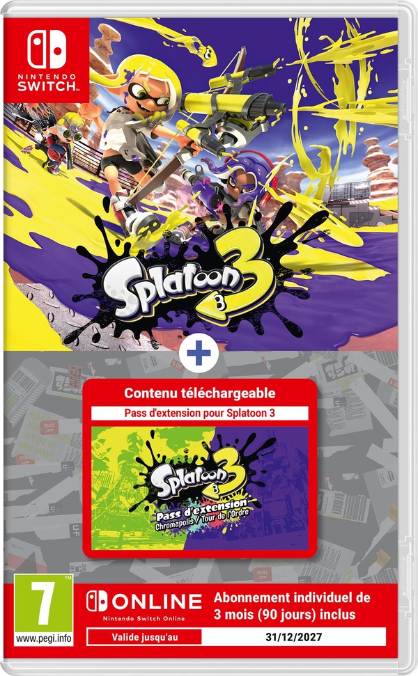 Splatoon 3 + Pass d'extension (code de téléchargement) + 1 Abonnement 3 ...