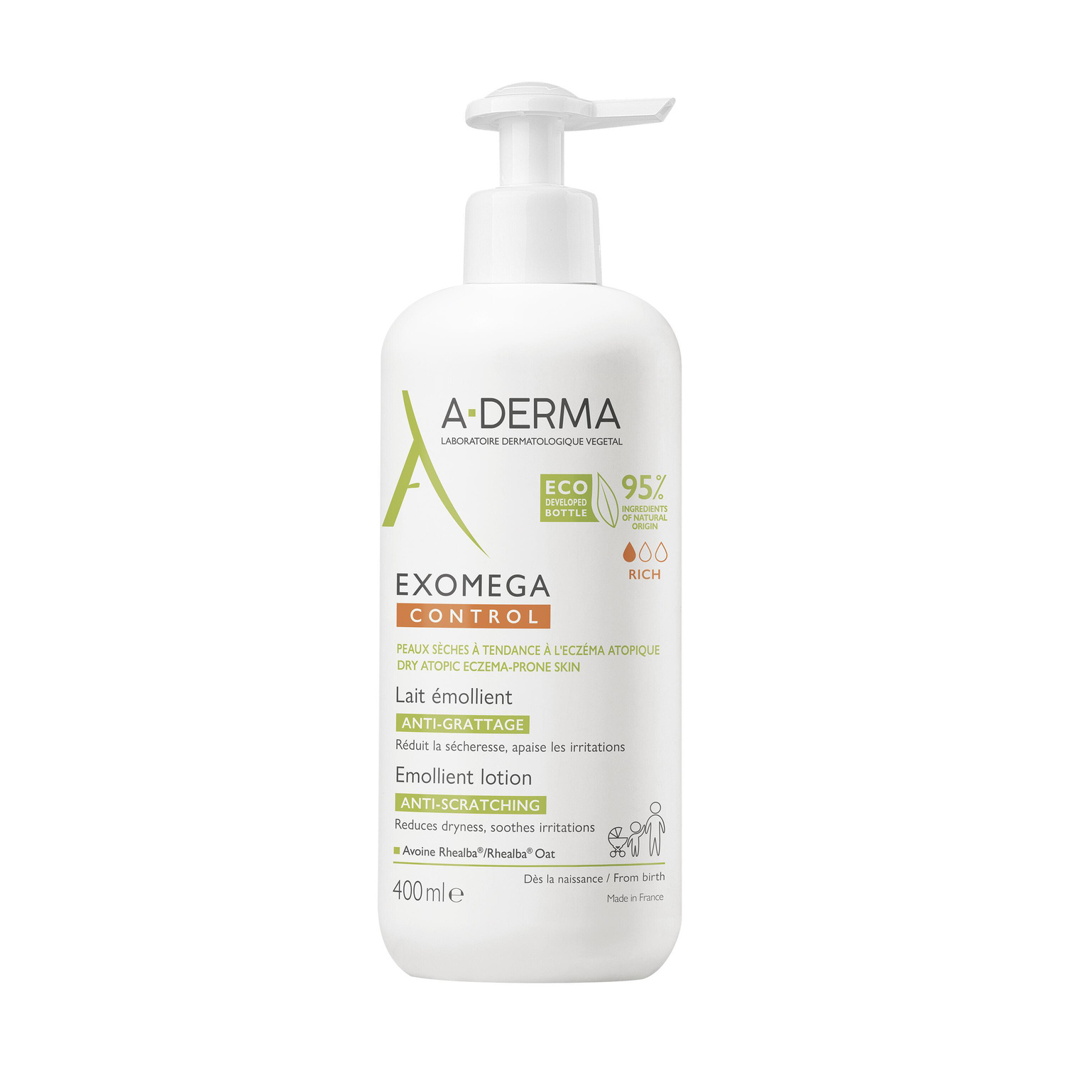 A-Derma - Exomega Control - LAIT Émollient anti-démangeaisons - Peaux ...