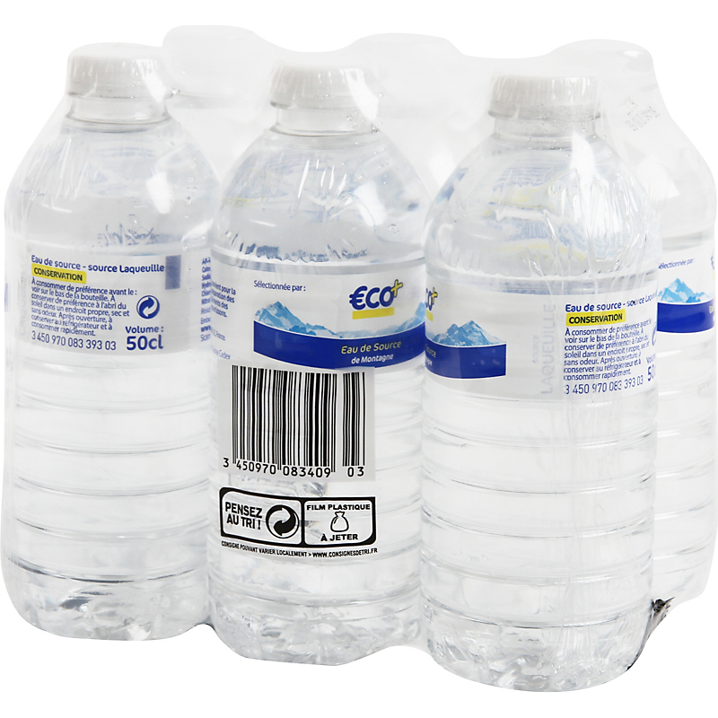 Eau de source - 6 x 50 cl - ECO + au meilleur prix | E.Leclerc