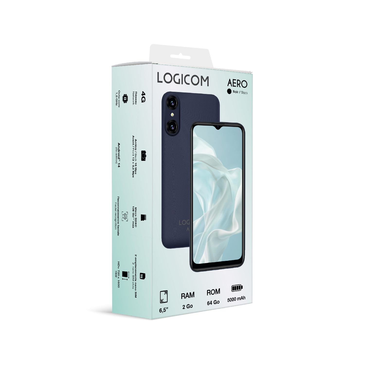 Smartphone Logicom Aero 64Go 4G Bleu au meilleur prix | E.Leclerc