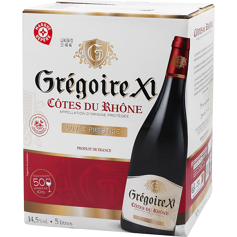 Vin Rouge Côtes Du Rhône Prestige AOP - Bag-in-Box® 5L - GREGOIRE XI au ...