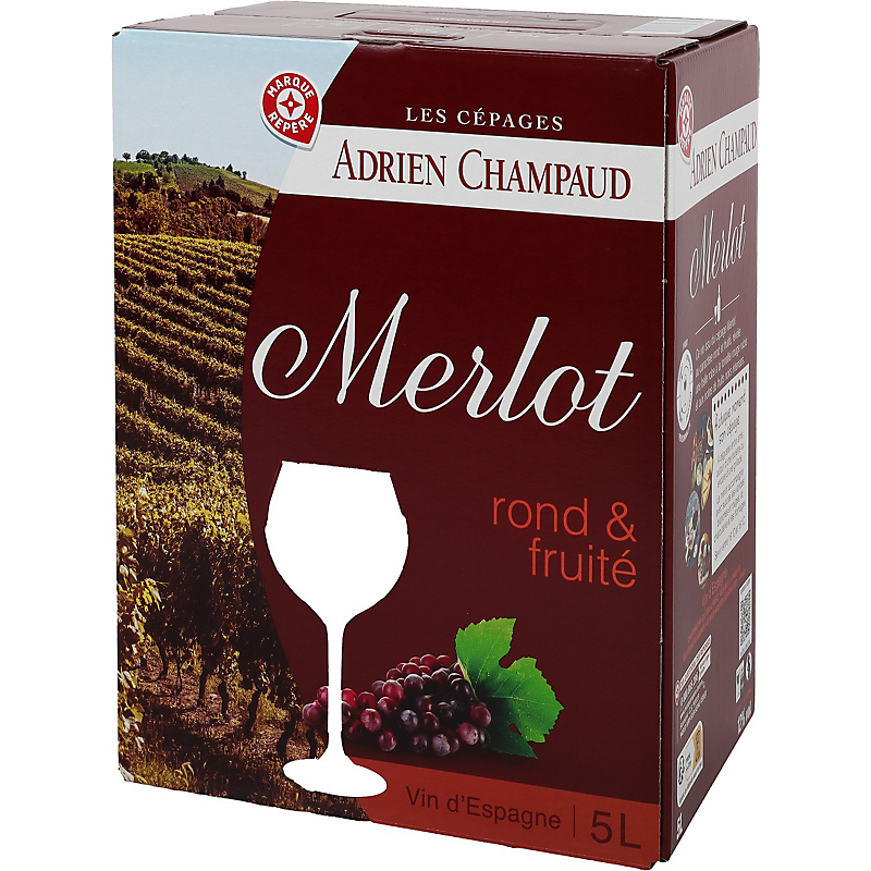 Vin Rouge D'Espagne Merlot - Bag-in-Box® 5L - ADRIEN CHAMPAUD au ...