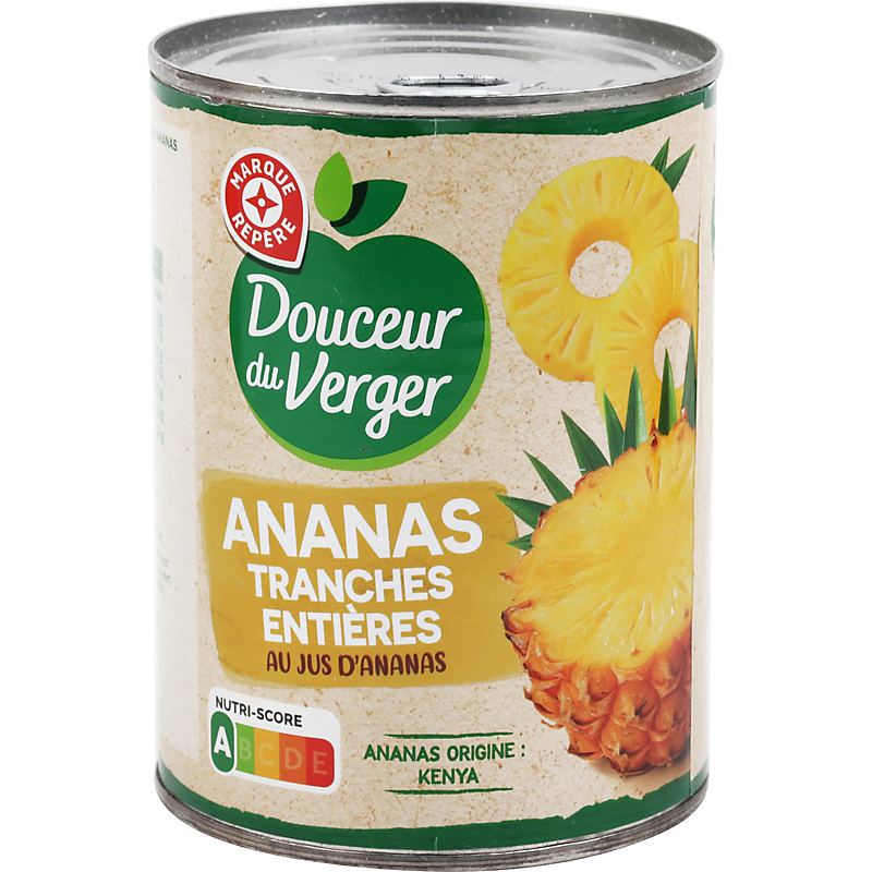 Ananas tranches entières au jus d'ananas - 340 g - DOUCEUR DU VERGER au ...