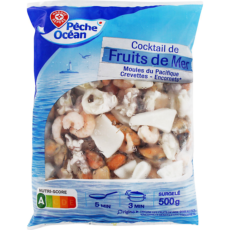 Cocktail de fruits de mer surgelés - sachet 500g - PECHE OCEAN au ...