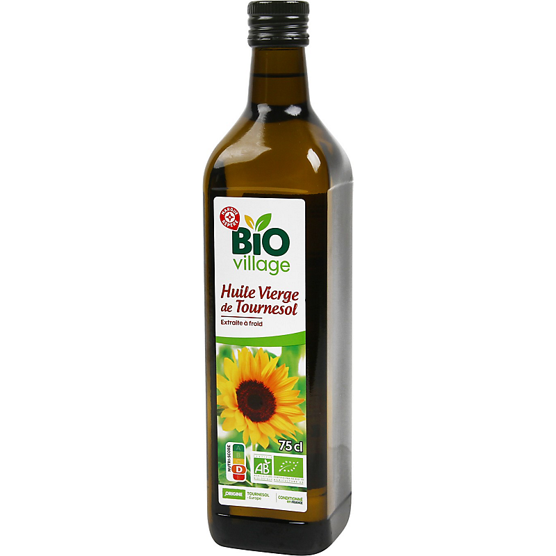 Huile vierge de tournesol bio - 75 cl - BIO VILLAGE au meilleur prix ...