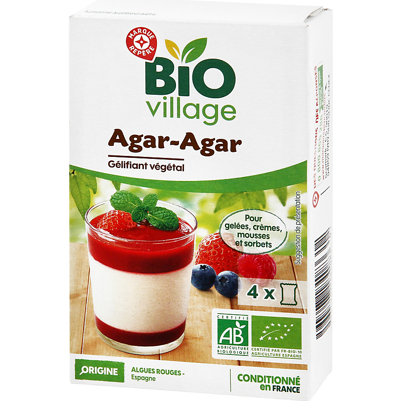 Agar-agar bio - 4 x 2 g - BIO VILLAGE au meilleur prix | E.Leclerc