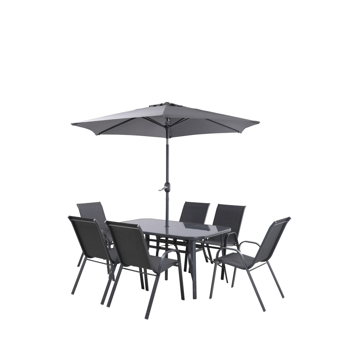 Ensemble table et chaise de jardin, parasol - Set de repas 6 personnes ...