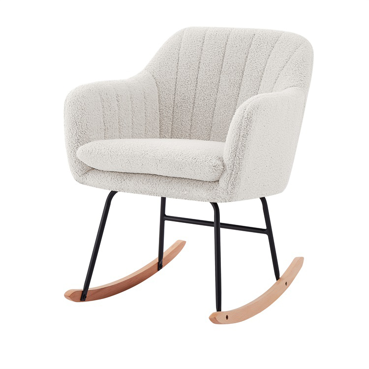 Fauteuil ELSA à bouclette blanche rocking chair au meilleur prix | E ...