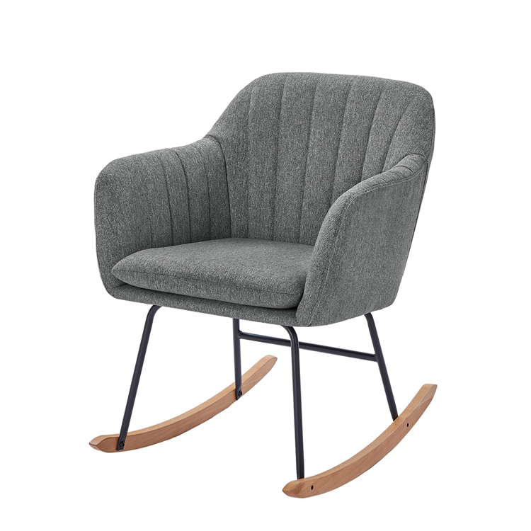 Fauteuil elsa tissu gris rocking chair au meilleur prix | E.Leclerc