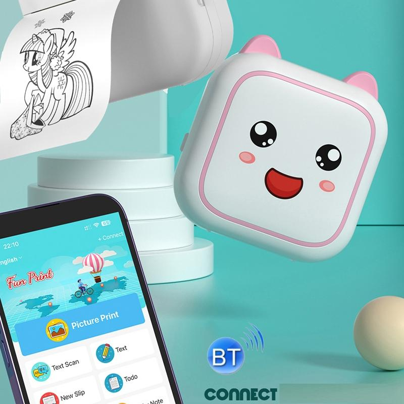 Mini Imprimante Portable Bluetooth Rose Haute Définition Avec Papier ...