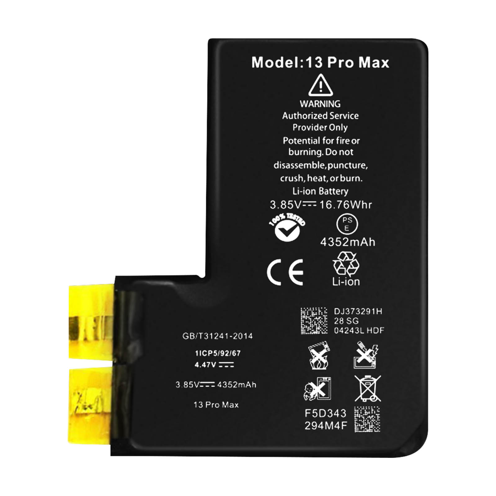 Batterie Sans BMS pour iPhone 13 Pro Max Capacité 4352mAh au meilleur ...