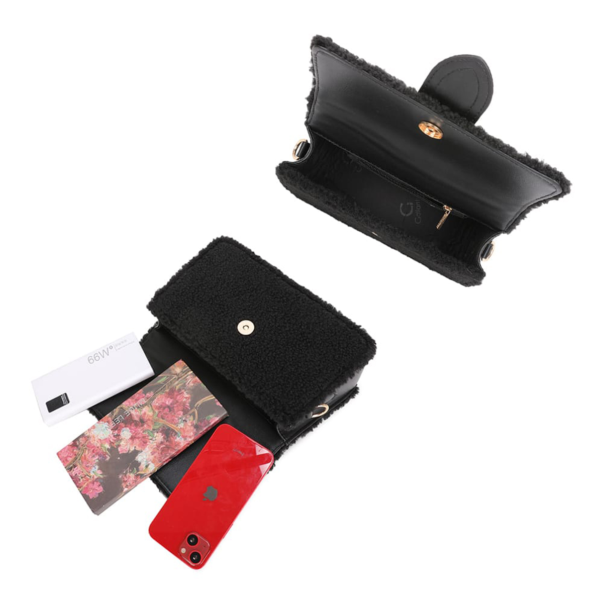 Gallantry Sac Bandoulière pour Femme Peluche avec Poignée Rembourrée et ...