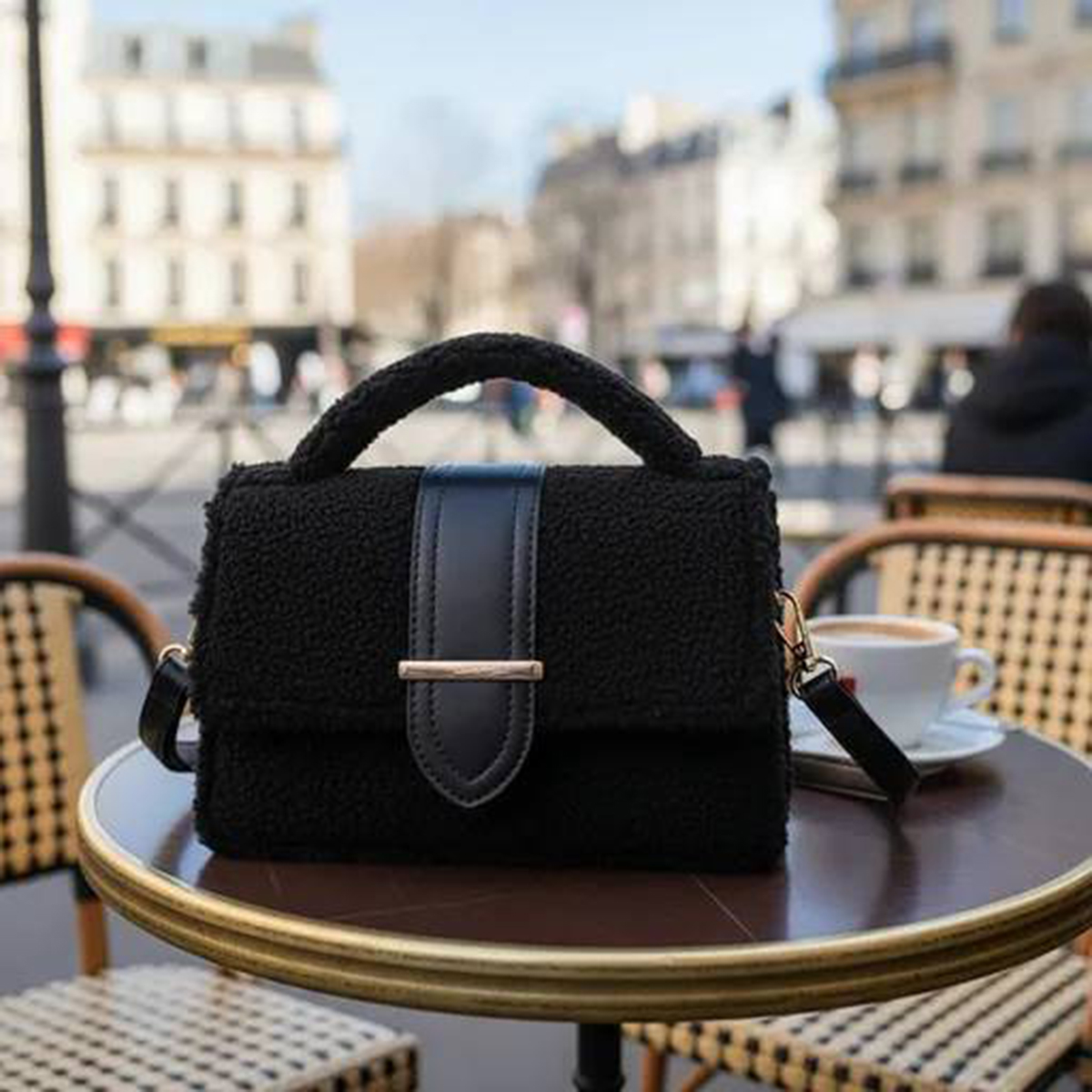 Gallantry Sac Bandoulière pour Femme Peluche avec Poignée Rembourrée et ...