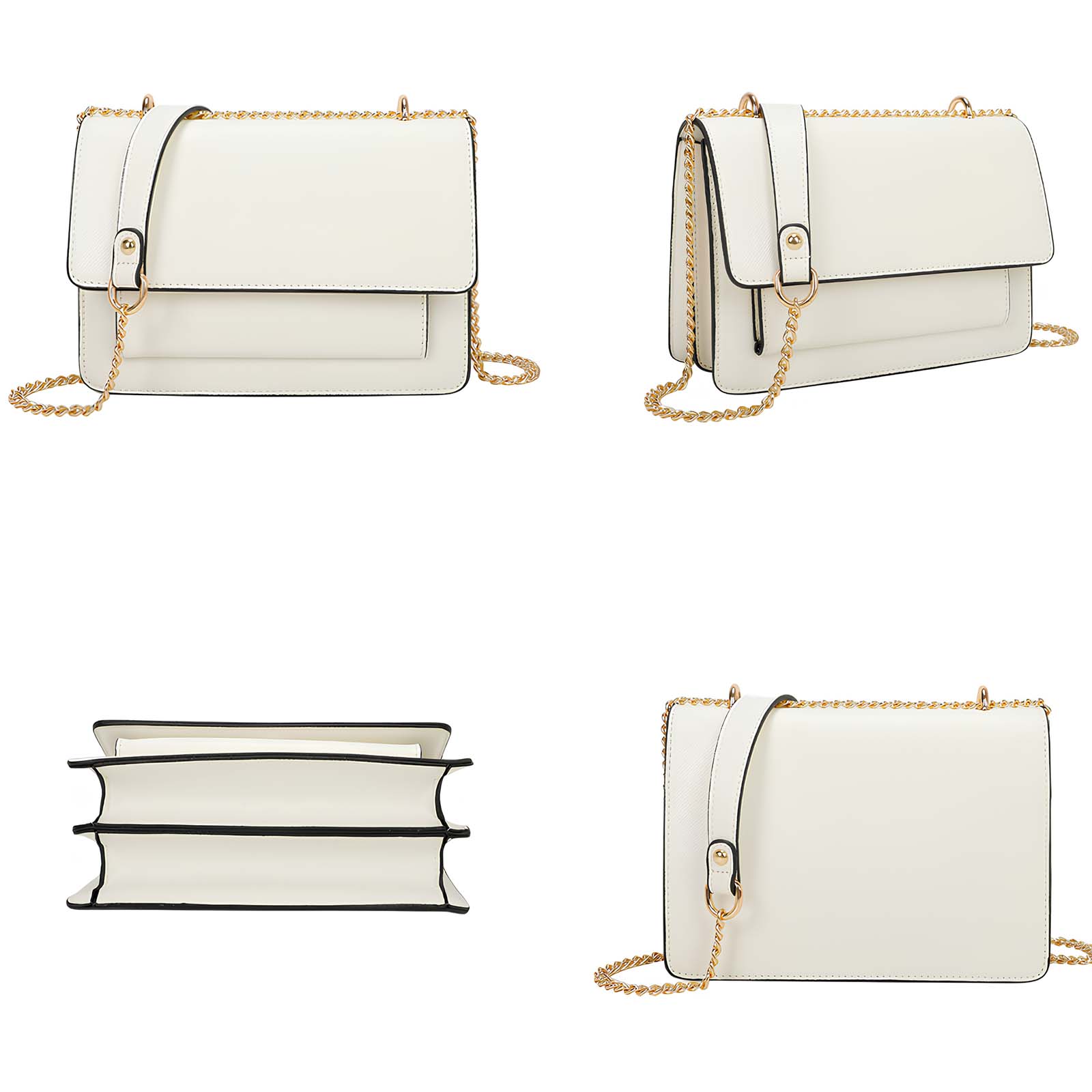 Gallantry Sac Bandoulière pour Femme avec Chaîne Dorée et Rabat à Poche ...