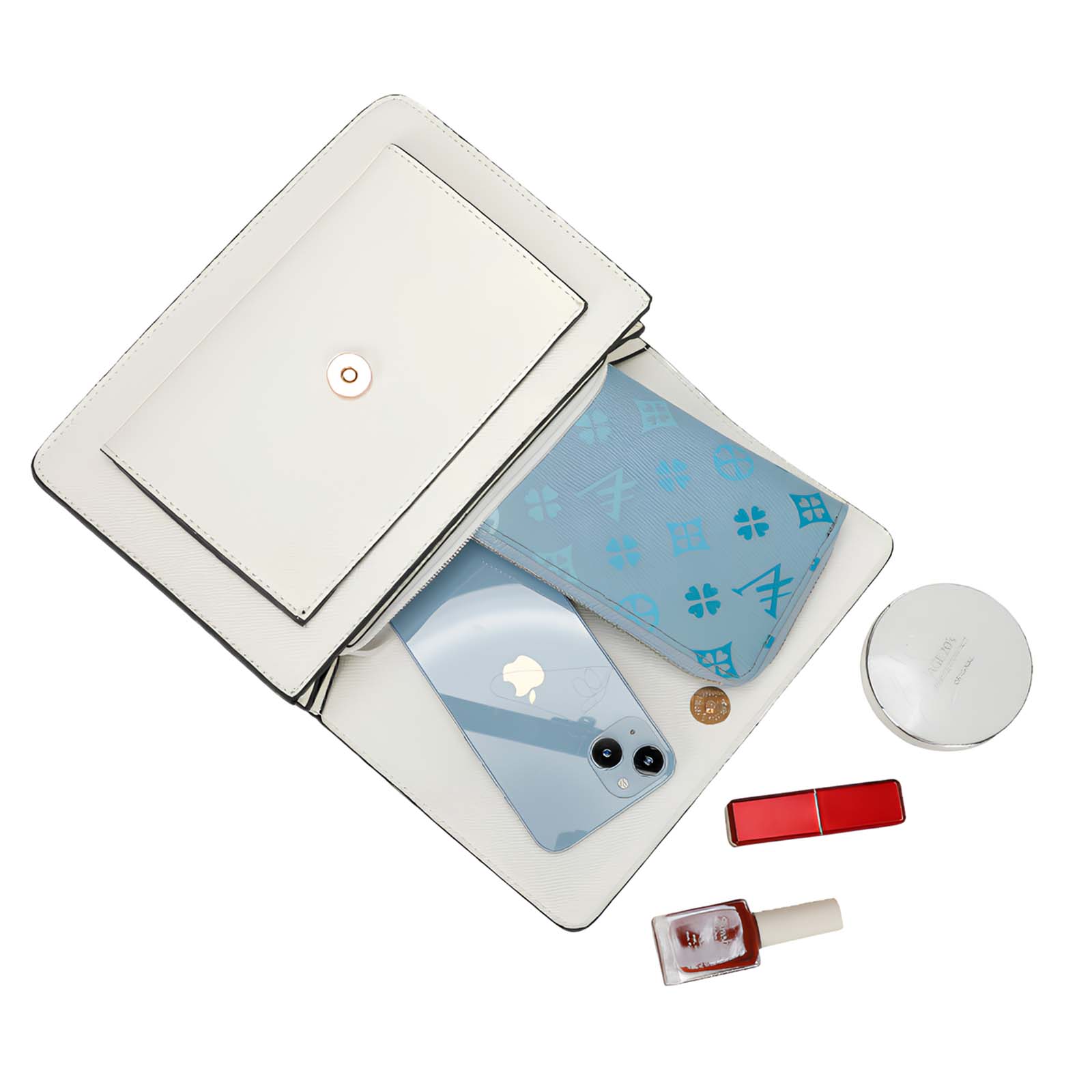 Gallantry Sac Bandoulière pour Femme avec Chaîne Dorée et Rabat à Poche ...