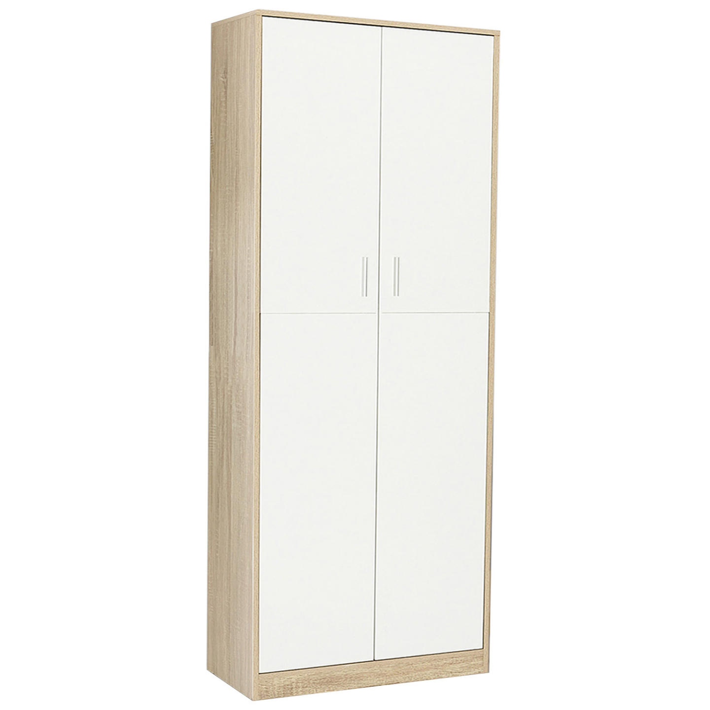 Armoire de bureau multifonction MARIA en bois et blanc avec 2 portes et ...