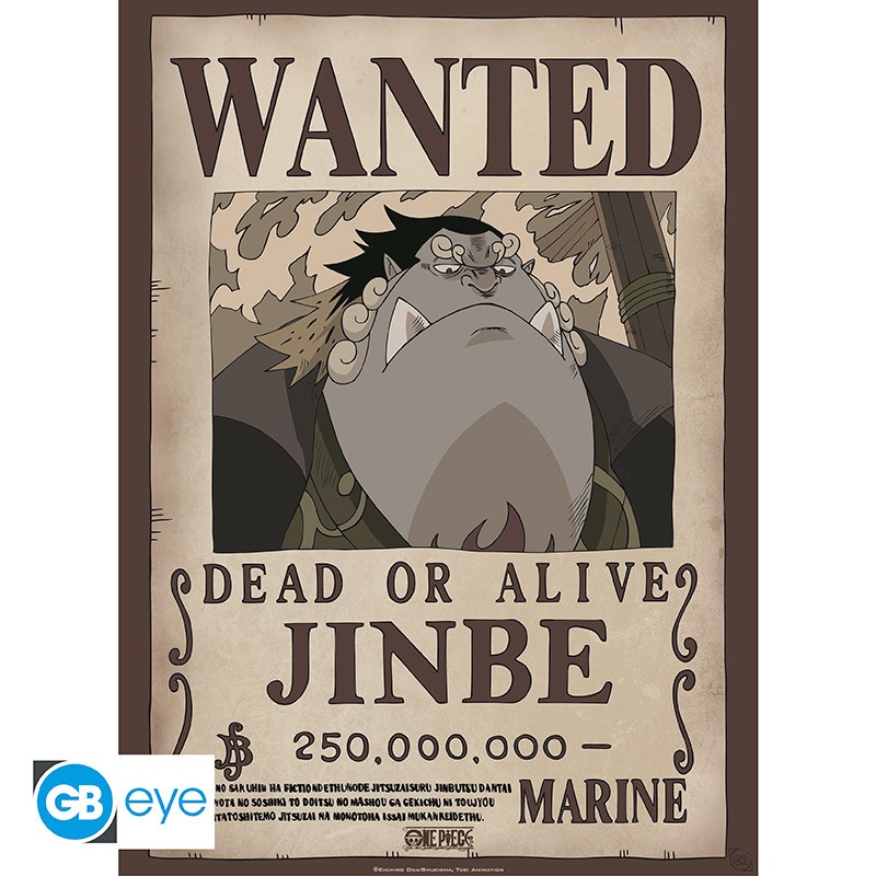 ONE PIECE Poster Wanted Jinbe (52x38cm) au meilleur prix | E.Leclerc