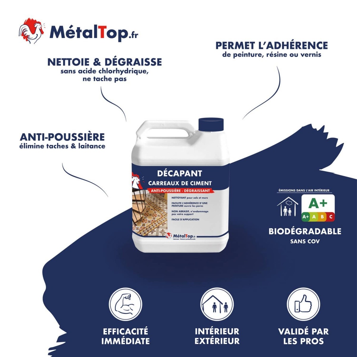 Decapant Carreaux De Ciment - 5 L - Métaltop au meilleur prix | E.Leclerc