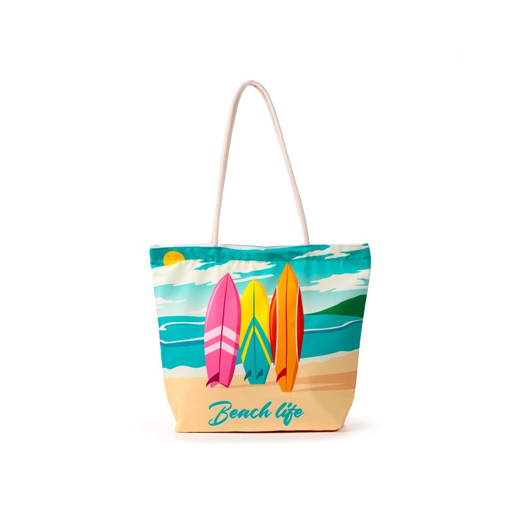Sac de plage 41 x 55 cm Surf beach life au meilleur prix | E.Leclerc
