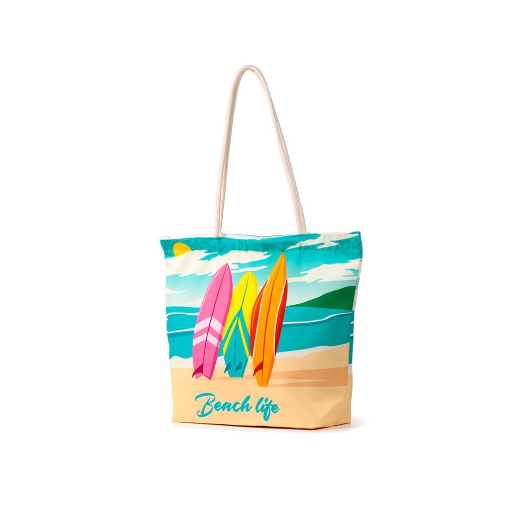 Sac de plage 41 x 55 cm Surf beach life au meilleur prix | E.Leclerc