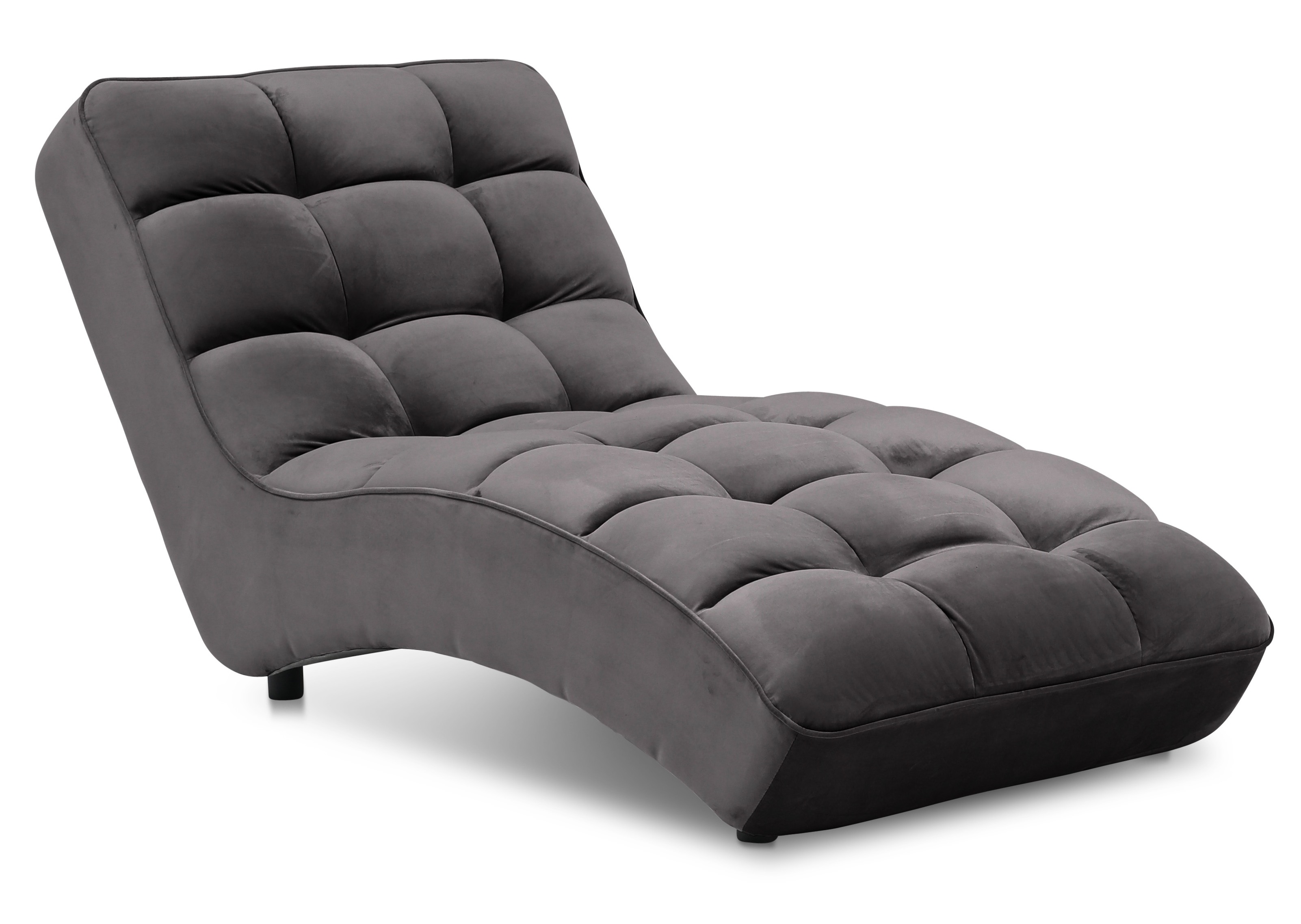 Chaise longue d'intérieur design velours marron capitonné Rikal au meilleur prix | E.Leclerc