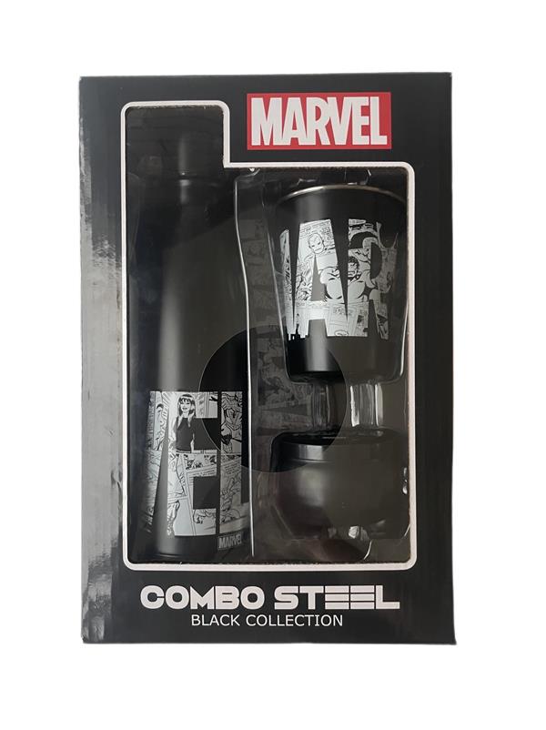 Marvel Combo Steel Black Edition Logo au meilleur prix | E.Leclerc