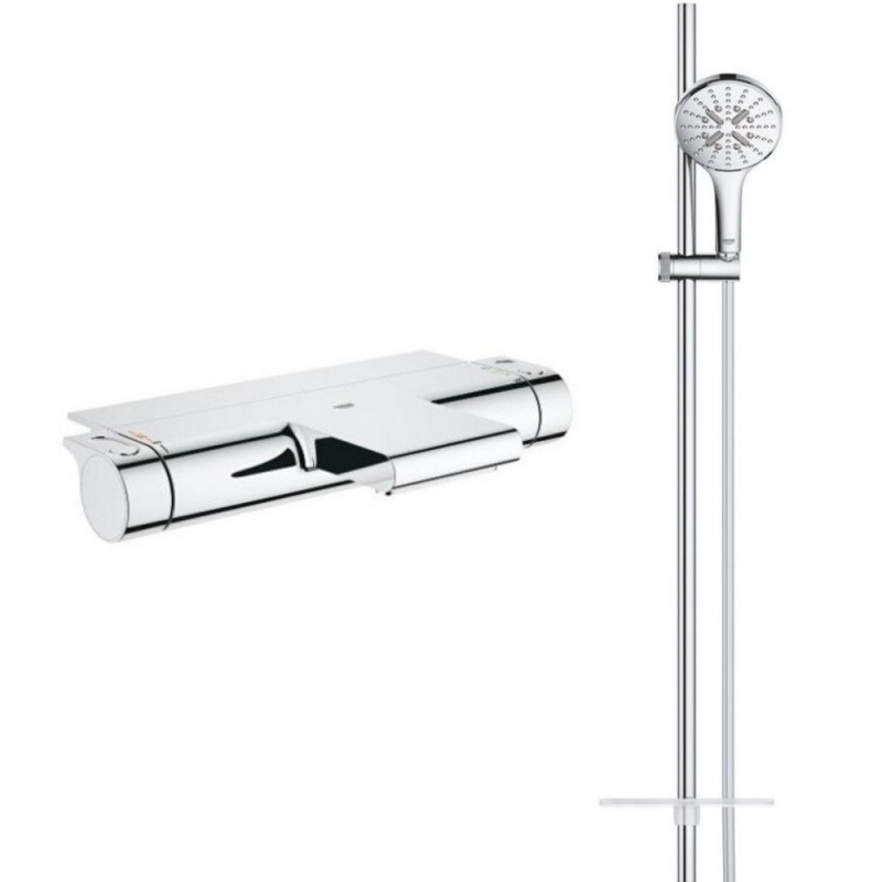 Grohe - Robinet bain thermostatique avec tablette Grohtherm + Ensemble ...