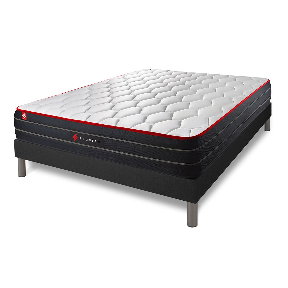 Pack prêt à dormir matelas BOOST ressorts ensachés et mémoire de forme ...