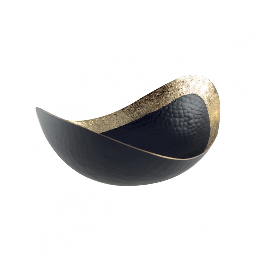 SALADIER METAL NOIR BORD DORE 28X21CM au meilleur prix | E.Leclerc
