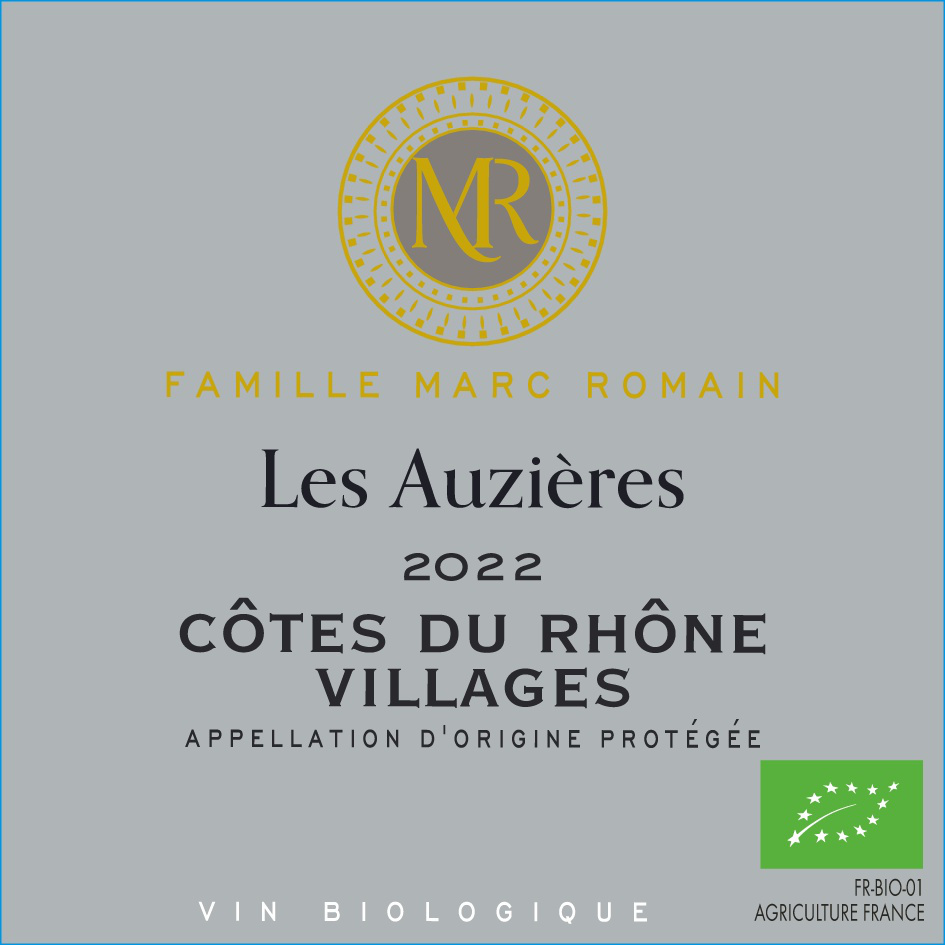 Famille Marc Romain Les Auzières BIO, 2022 - Côtes du Rhône Villages ...
