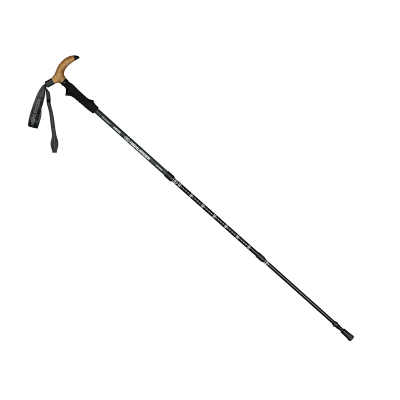 Bâton de marche Highlander (simple) Arran Poignée en T Twist-Lock-Noir ...