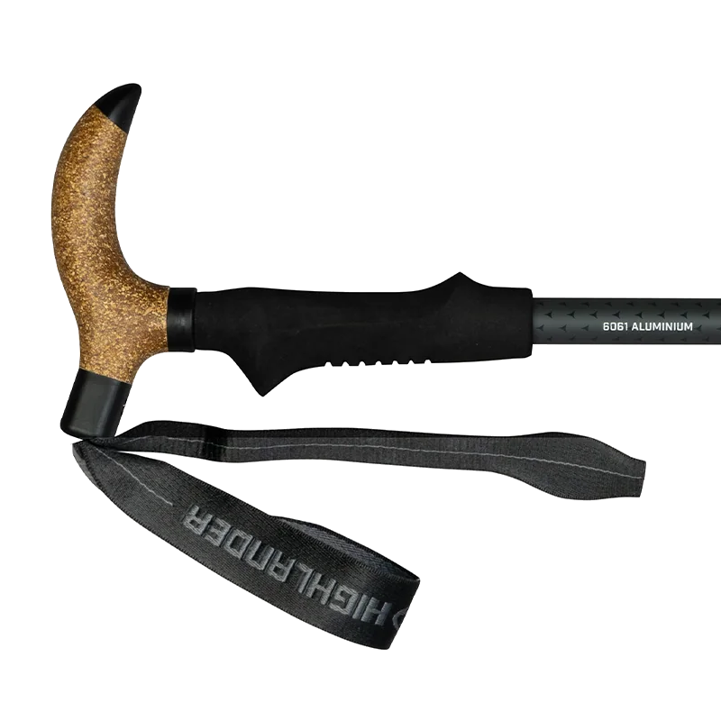 Bâton de marche Highlander (simple) Arran Poignée en T Twist-Lock-Noir ...