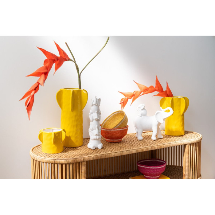 Vase Design en Argile Juno 27cm Jaune au meilleur prix | E.Leclerc