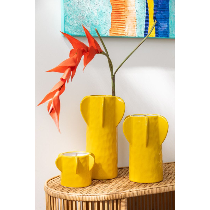 Vase Design en Argile Juno 27cm Jaune au meilleur prix | E.Leclerc