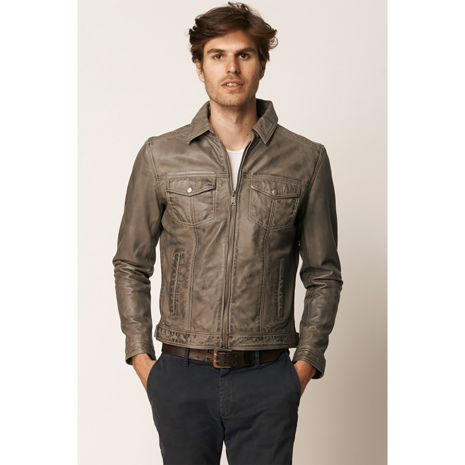 Lee Cooper - Veste cuir BRAYTON au meilleur prix | E.Leclerc