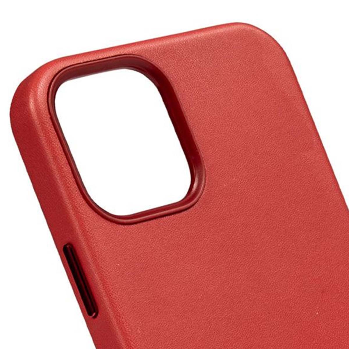 Crong Coque MagSafe pour iPhone 12 et 12 Pro en Cuir Écologique Rouge ...
