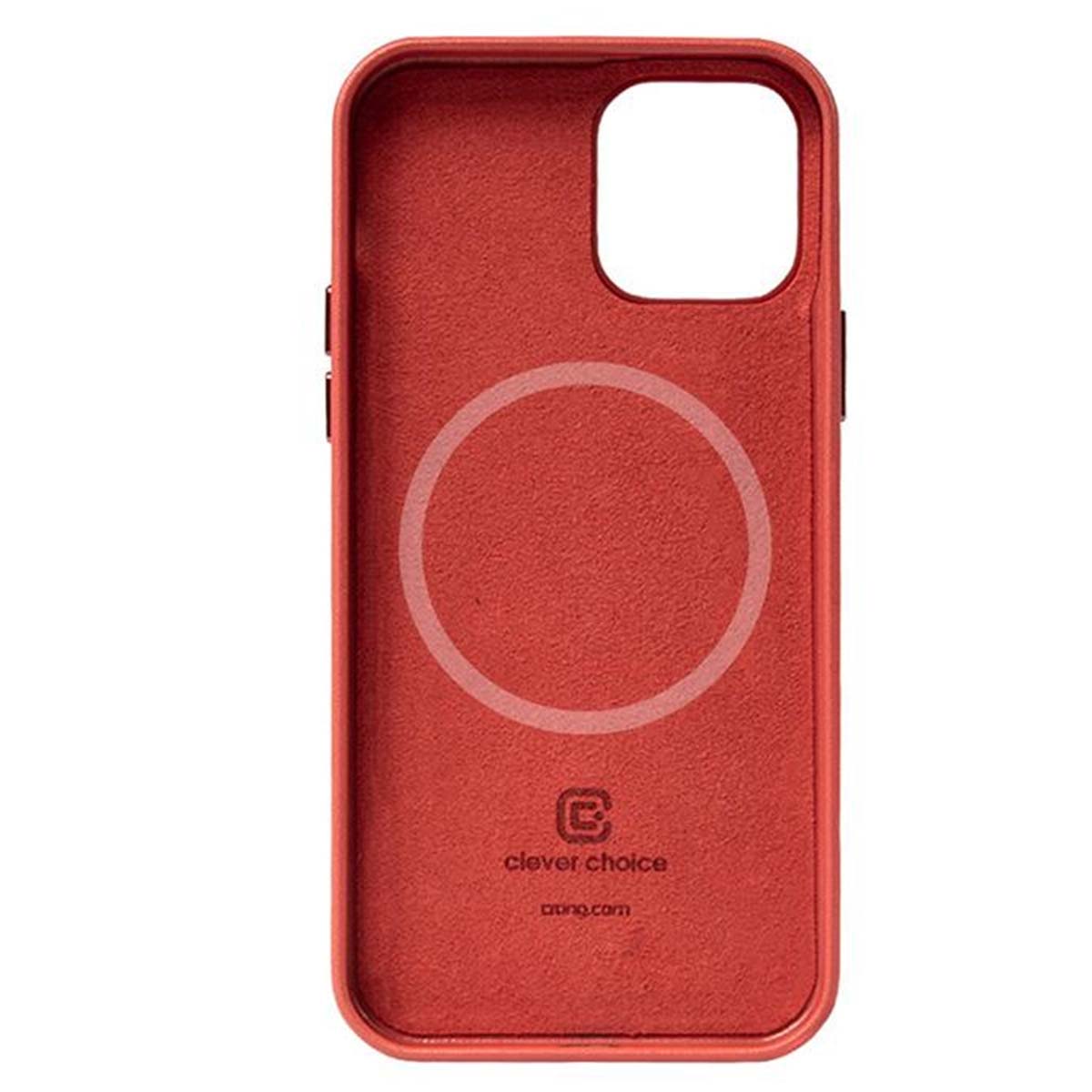 Crong Coque MagSafe pour iPhone 12 et 12 Pro en Cuir Écologique Rouge ...