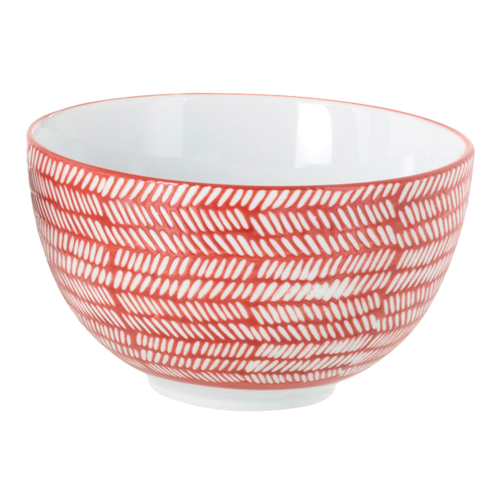 Bol rouge motifs stries en porcelaine au meilleur prix | E.Leclerc