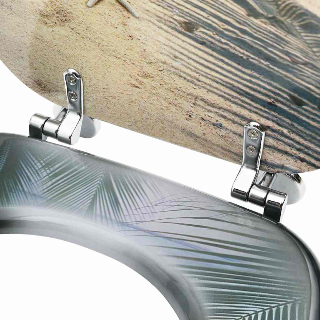 Siège de toilette avec couvercle en MDF, design plage au meilleur prix ...