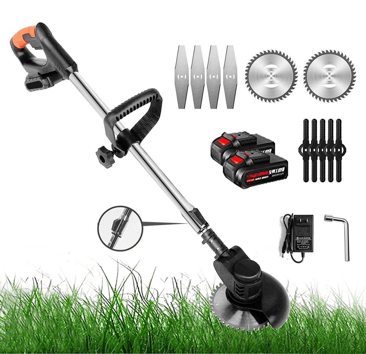 MAGICFOX Coupe Bordures sans Fil 36V- Moteur en Cuivre - 2 Batteries - Charge rapide Longueur ...